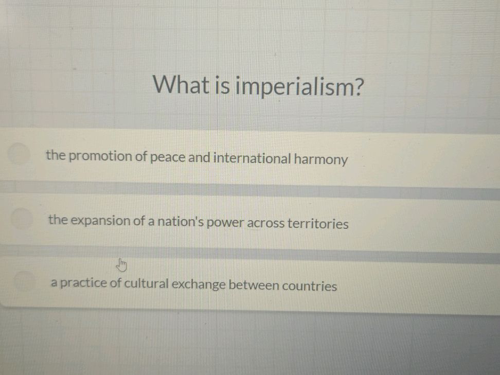 What is imperialism? the promotion of peace | StudyX