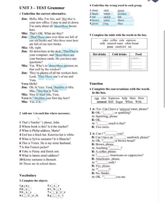 1 Underline the correct alternative. Jim: | StudyX