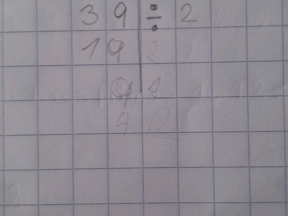 Division Problem: 39 divided by 2