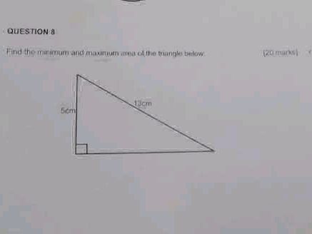 Find the minimum and maximum area of the