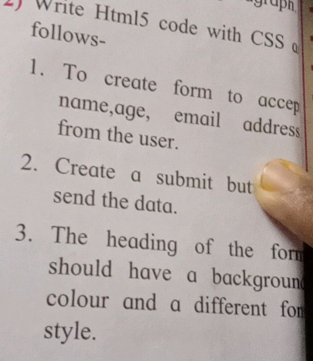 Write Html5 code with CSS follows- 1. To | StudyX