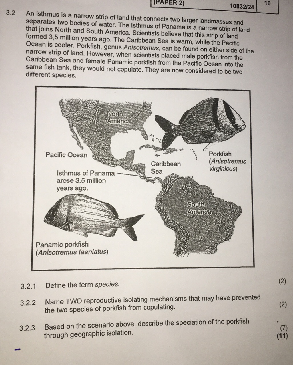 3.2.1 Define the term species. 3.2.2 Name | StudyX