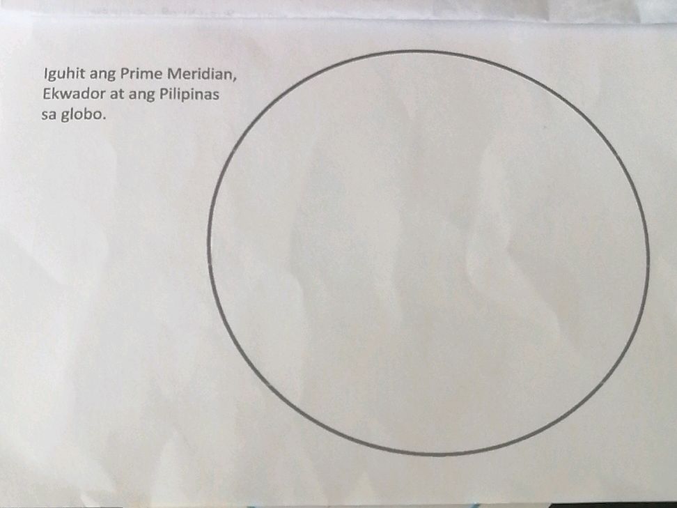 Iguhit ang Prime Meridian, Ekwador at ang | StudyX