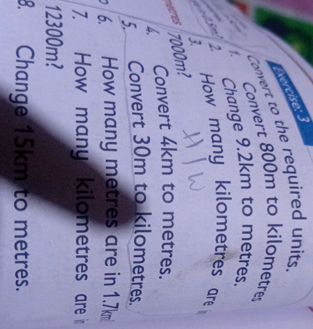 1. Convert 800m to kilometres 2. Change | StudyX