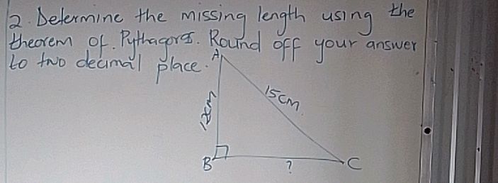 2. Determine the missing length using the | StudyX