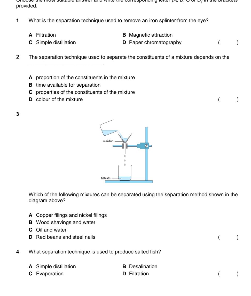 1 What is the separation technique used to | StudyX
