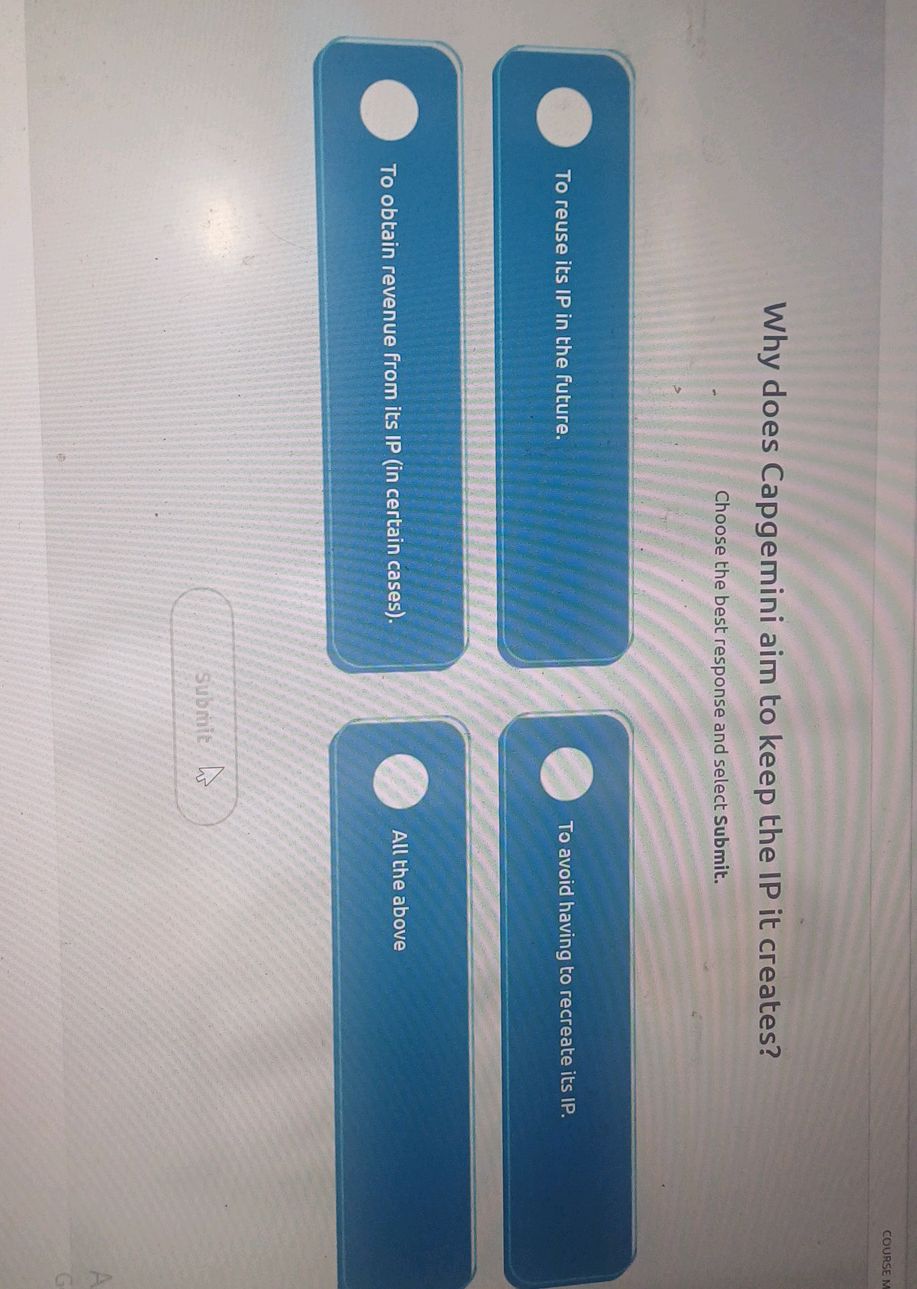 Why does Capgemini aim to keep the IP it | StudyX