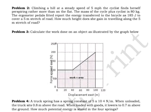 Problem 2: Climbing a hill at a steady speed | StudyX