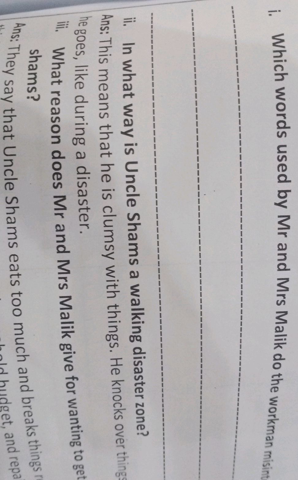 i. Which words used by Mr and Mrs Malik do | StudyX