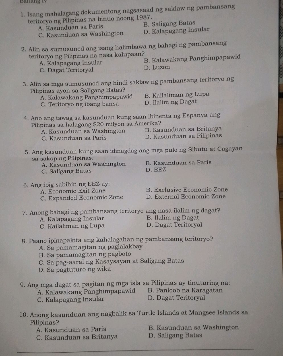 Isang mahalagang dokumentong nagsasaad ng