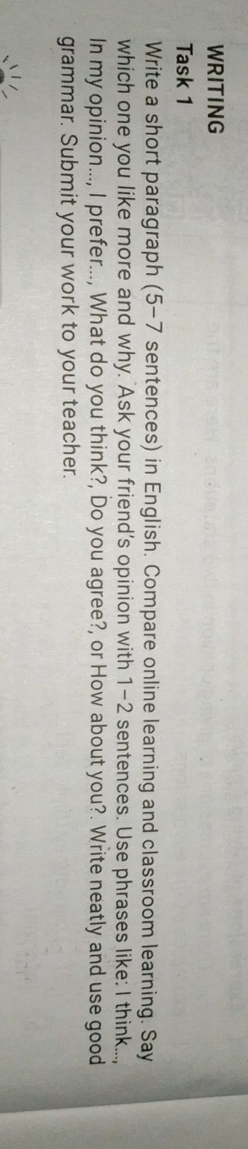 Write a short paragraph (5-7 sentences) in | StudyX