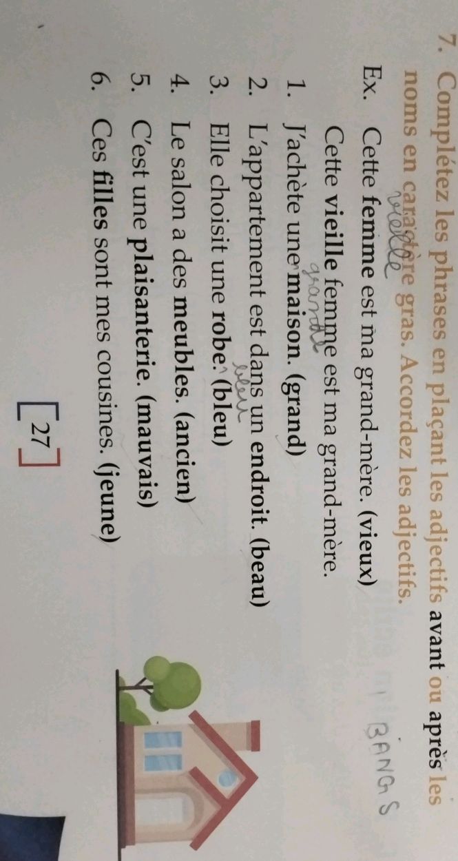 7. Complétez les phrases en plaçant les | StudyX