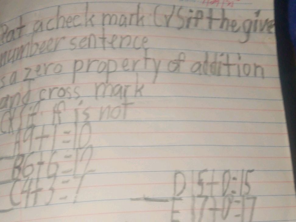 Pat a check mark ( ) if the given number