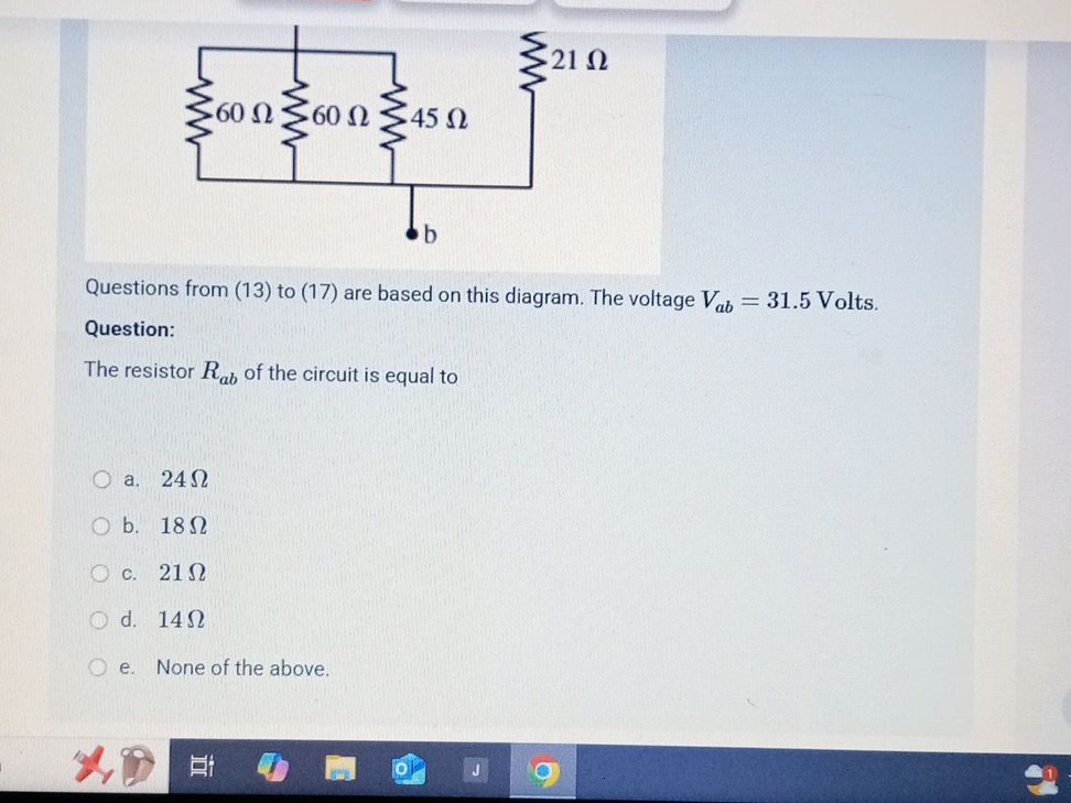 The resistor $R_{ab}$ of the circuit is | StudyX