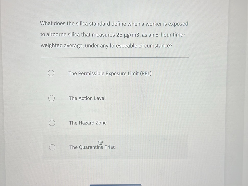 What does the silica standard define when a