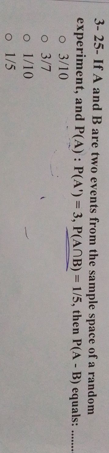 If A and B are two events from the sample | StudyX