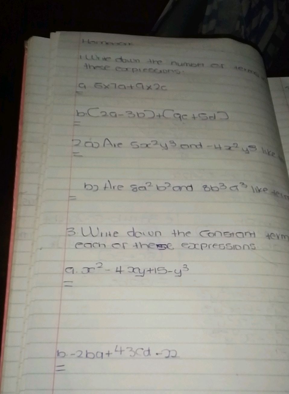 1. Write down the number of terms these | StudyX