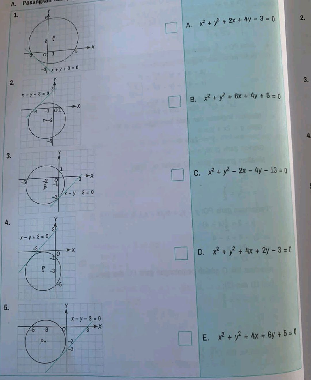 Match the equations of the circles with | StudyX