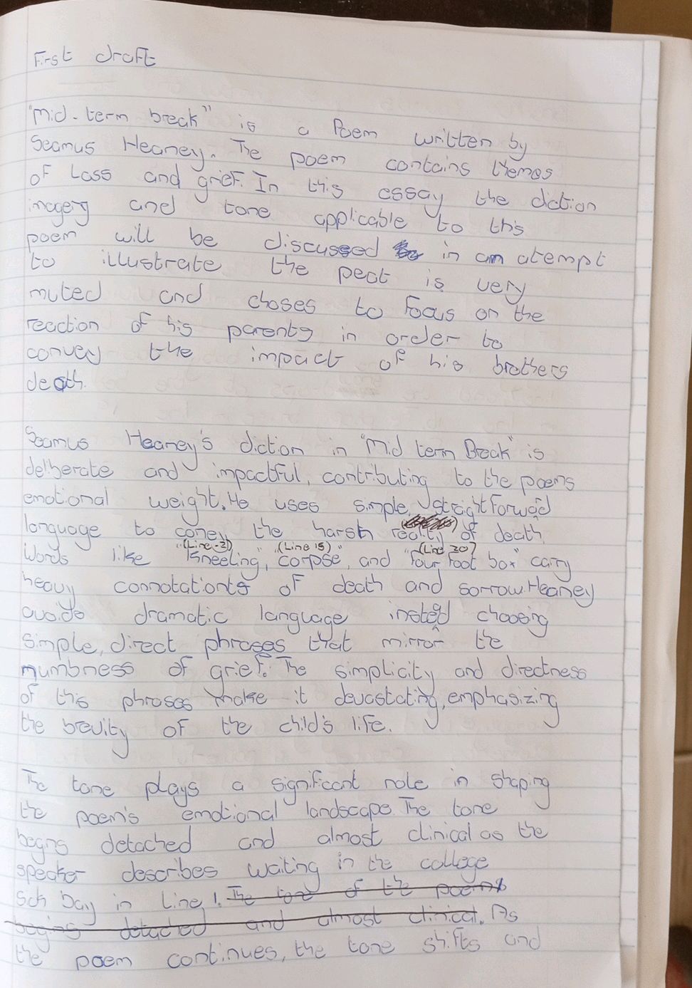 "Mid-term break" is a poem written by Seamus
