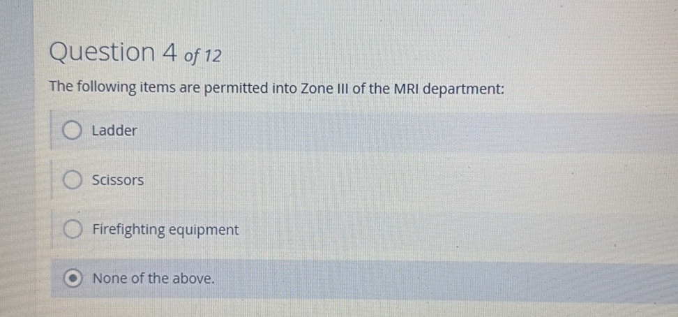 The following items are permitted into Zone | StudyX