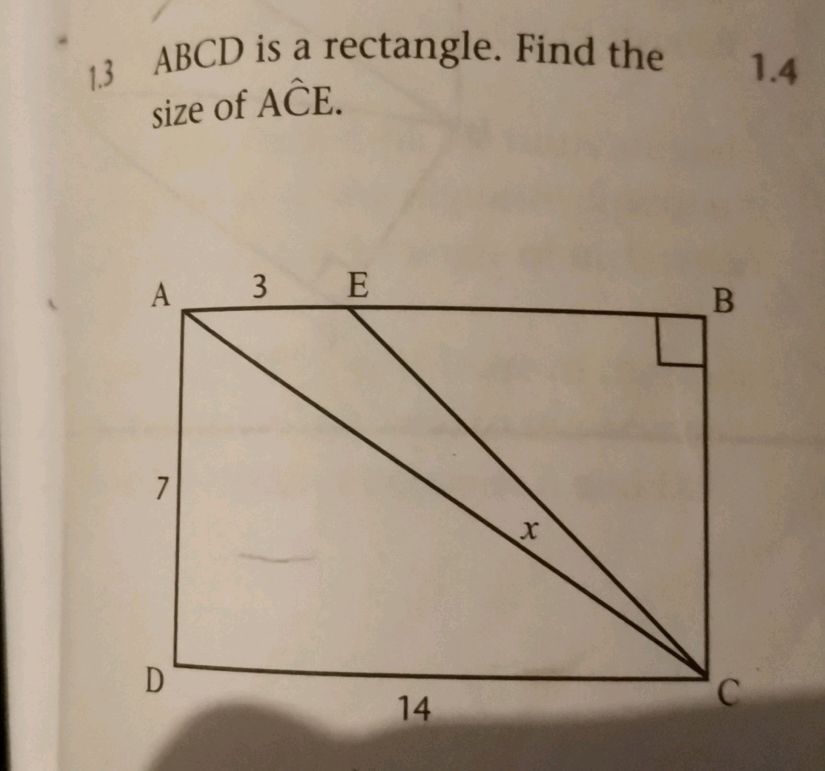 ABCD is a rectangle. Find the size of \( | StudyX