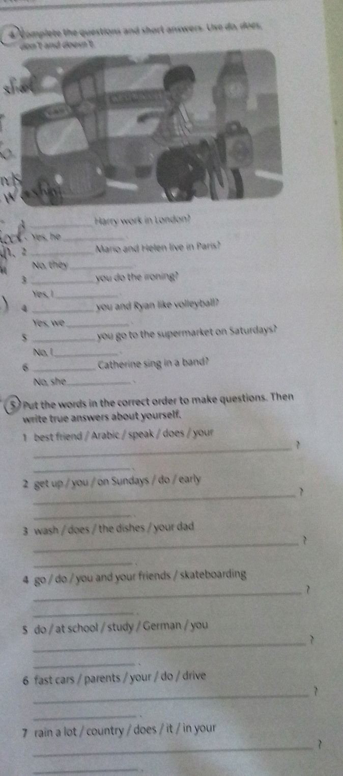 4 Complete the questions and short answers. | StudyX