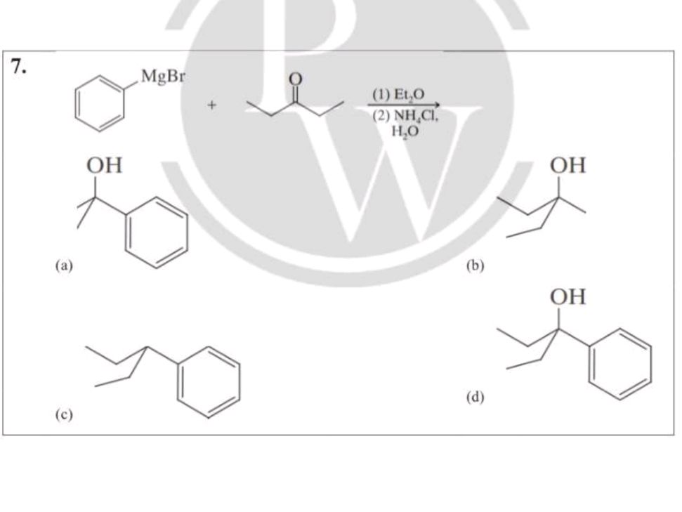 ${MgBr}$ + -> (1) ${Et2O}$ (2) ${NH4Cl,
