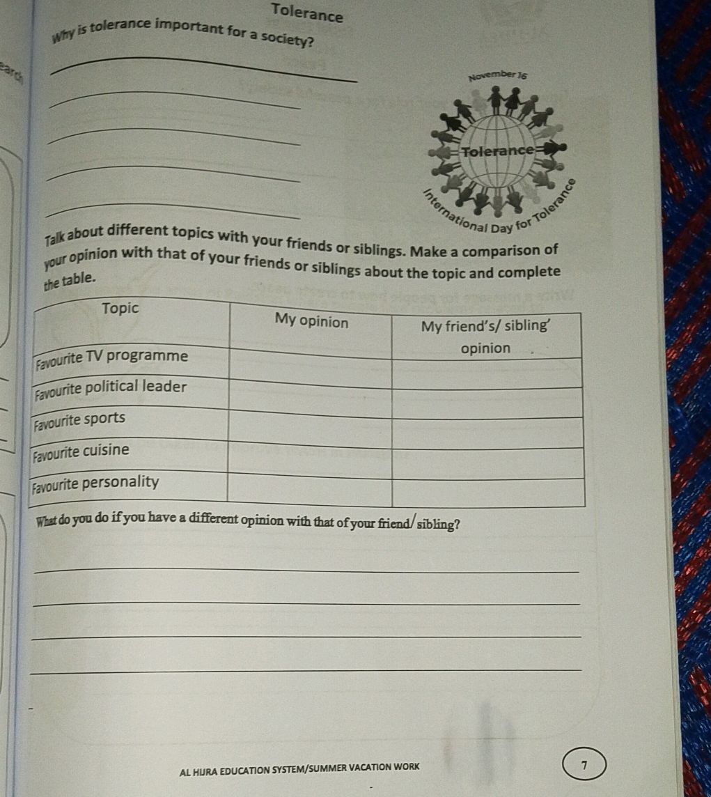 Why is tolerance important for a society? | StudyX