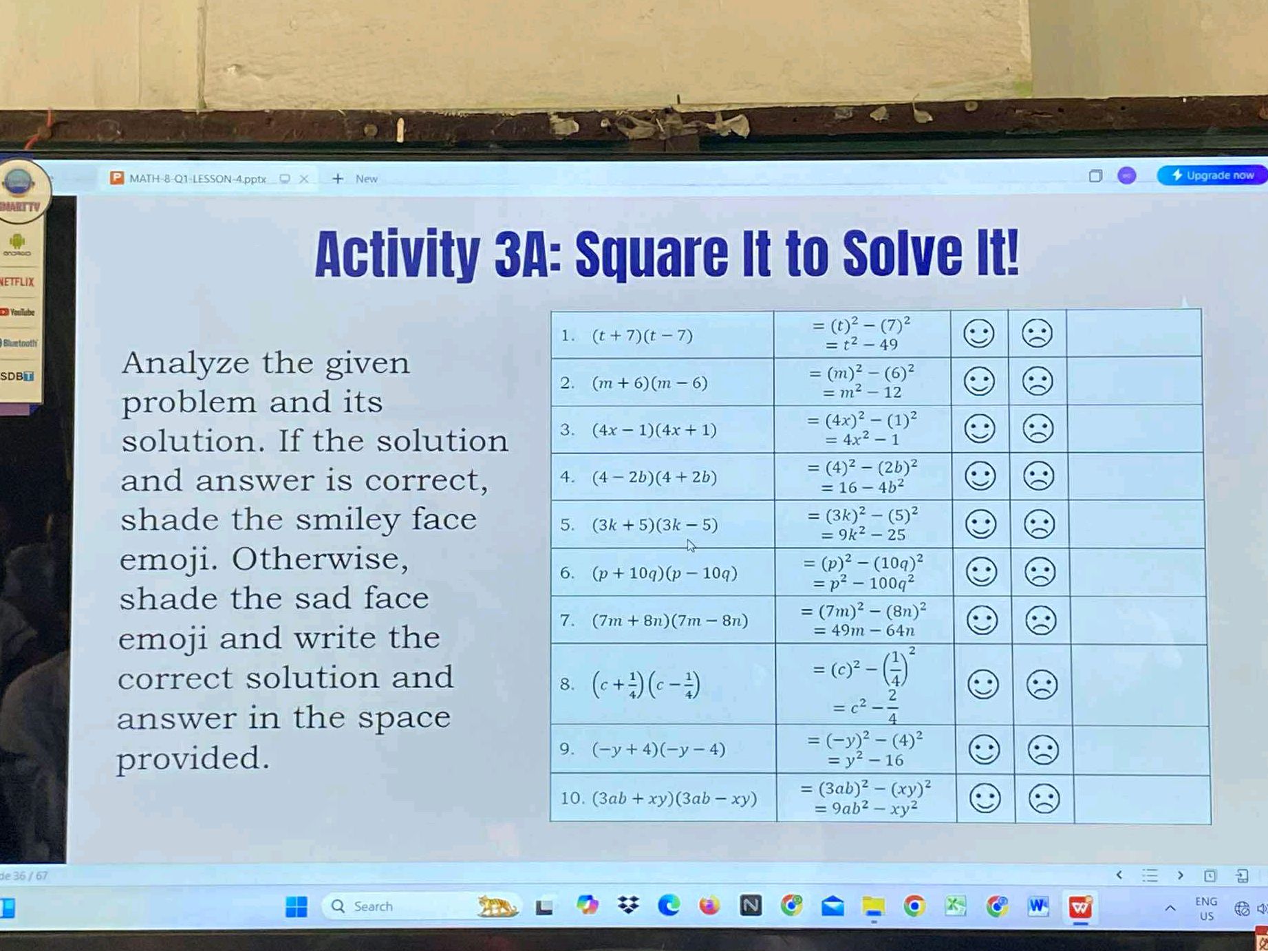 Activity 3A: Square It to Solve It! Analyze | StudyX