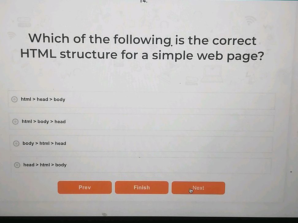 Which of the following is the correct HTML