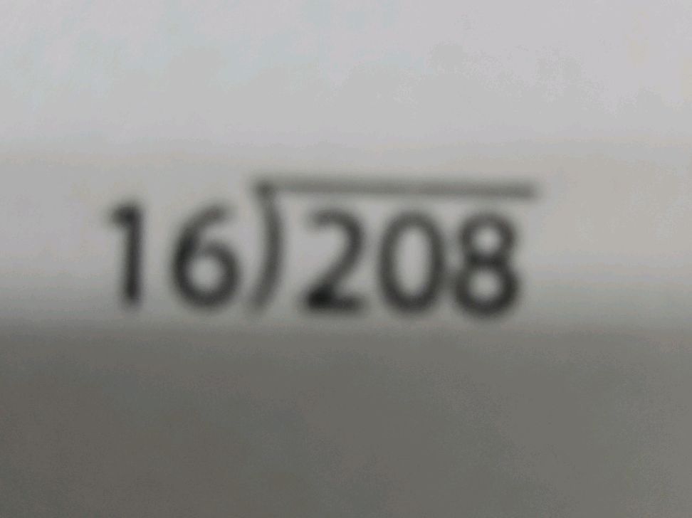 Division Problem: 208 divided by 16