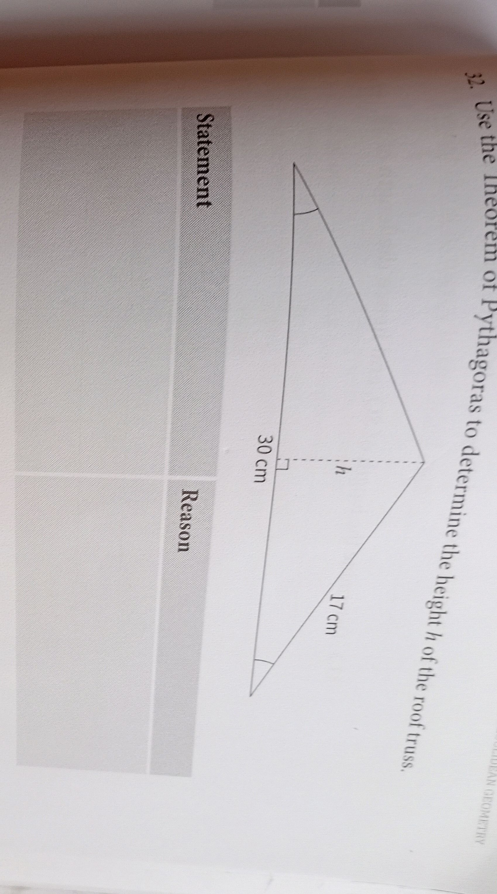 32. Use the Theorem of Pythagoras to | StudyX