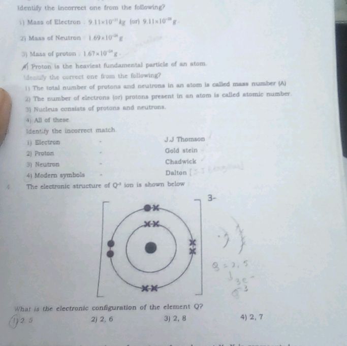 Identify the incorrect one from the | StudyX