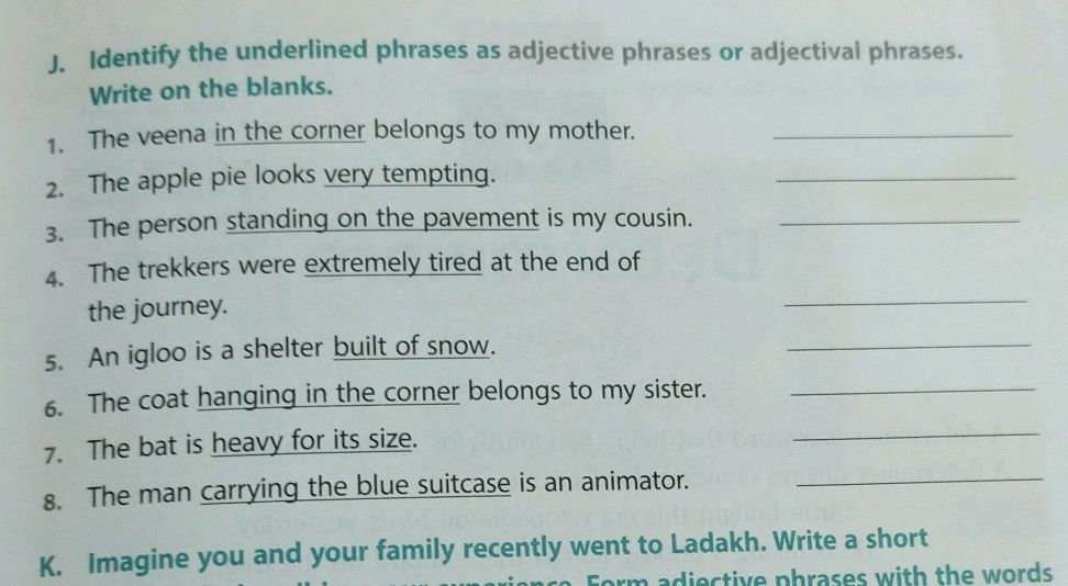 J. Identify the underlined phrases as | StudyX