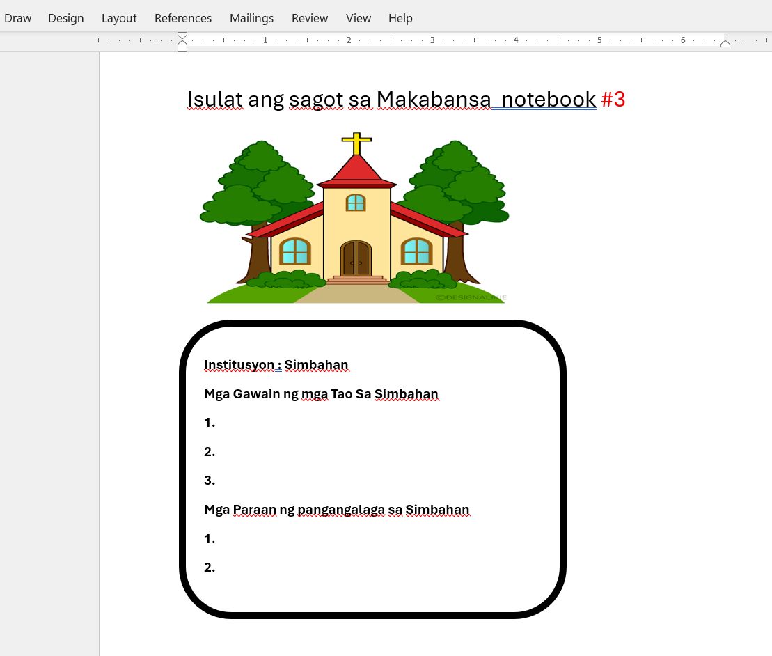 Isulat ang sagot sa Makabansa notebook #3 | StudyX