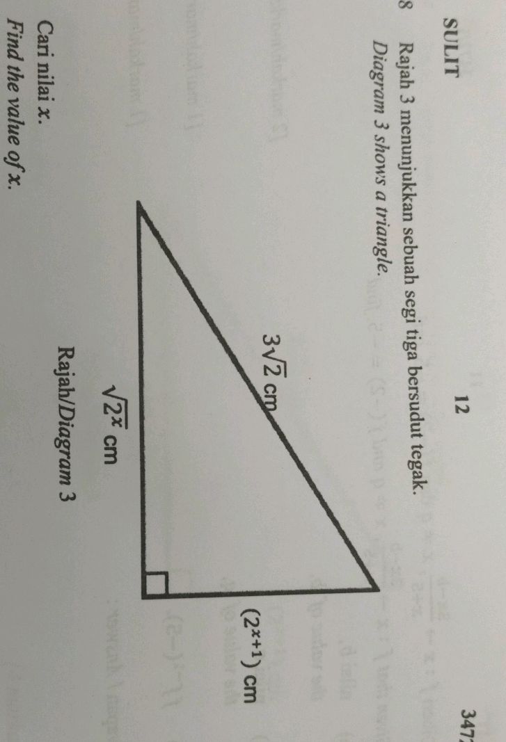 Rajah 3 menunjukkan sebuah segi tiga | StudyX