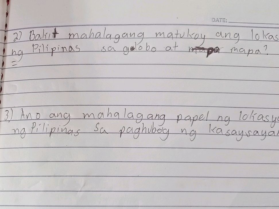 2) Bakit mahalagang matukoy ang lokasyon ng | StudyX