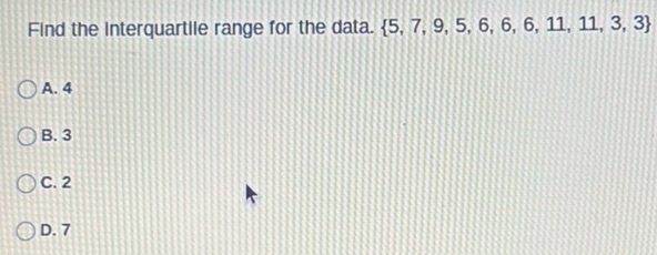 Find the Interquartile range for the data. | StudyX
