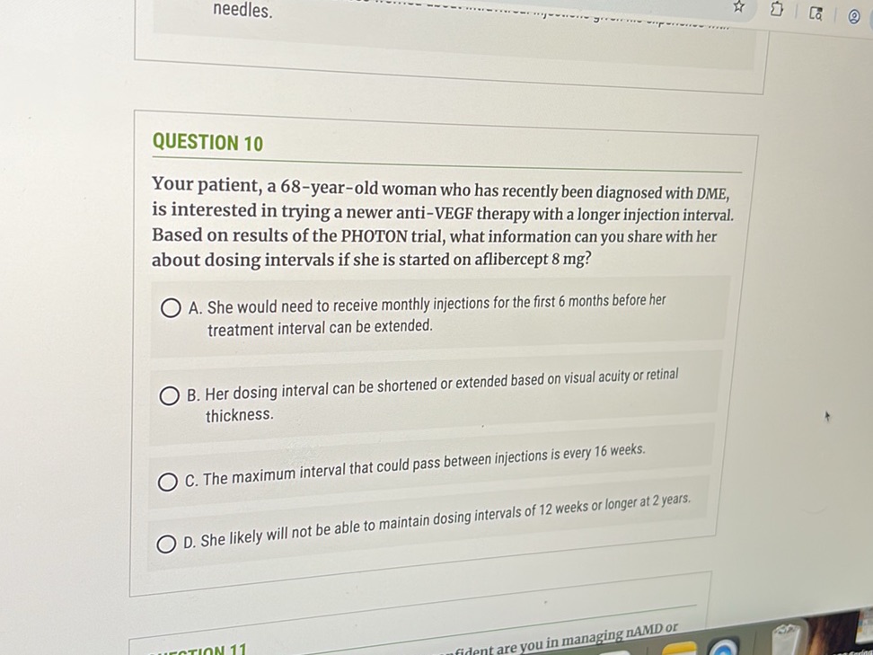 QUESTION 10 Your patient, a 68-year-old