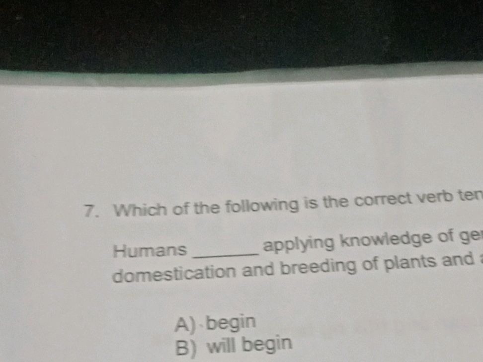 7. Which of the following is the correct | StudyX