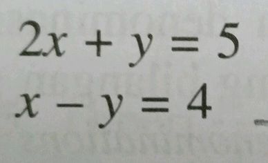 Solving System of Equations: 2x + y = 5 and