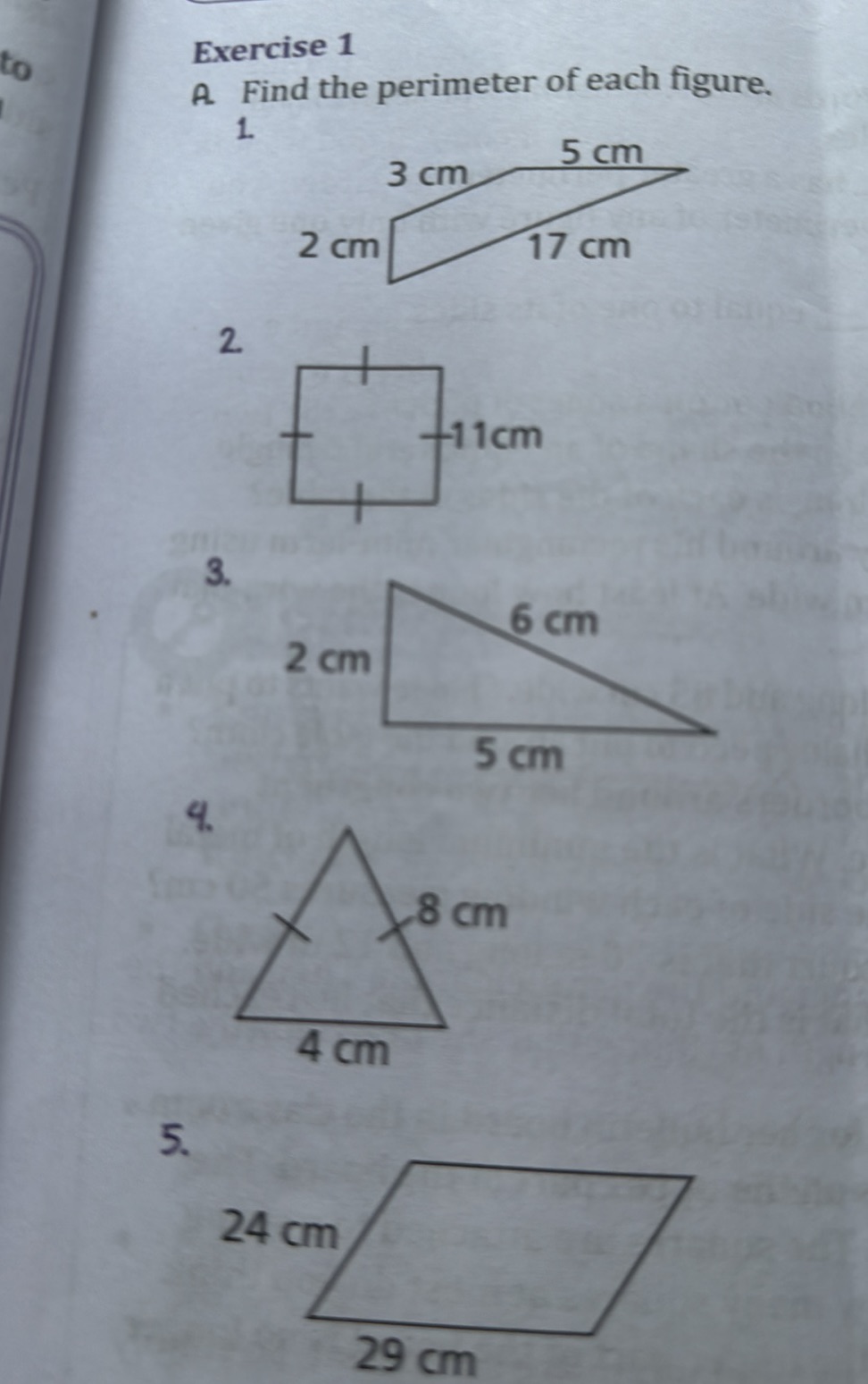 Exercise 1 A. Find the perimeter of each | StudyX