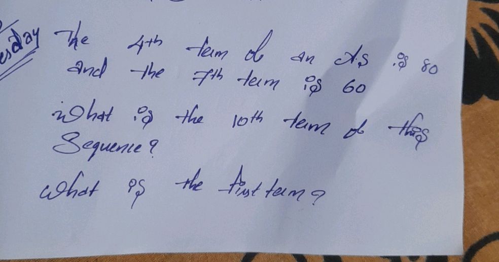 The 4th term of an A.S is 80 and the 7th