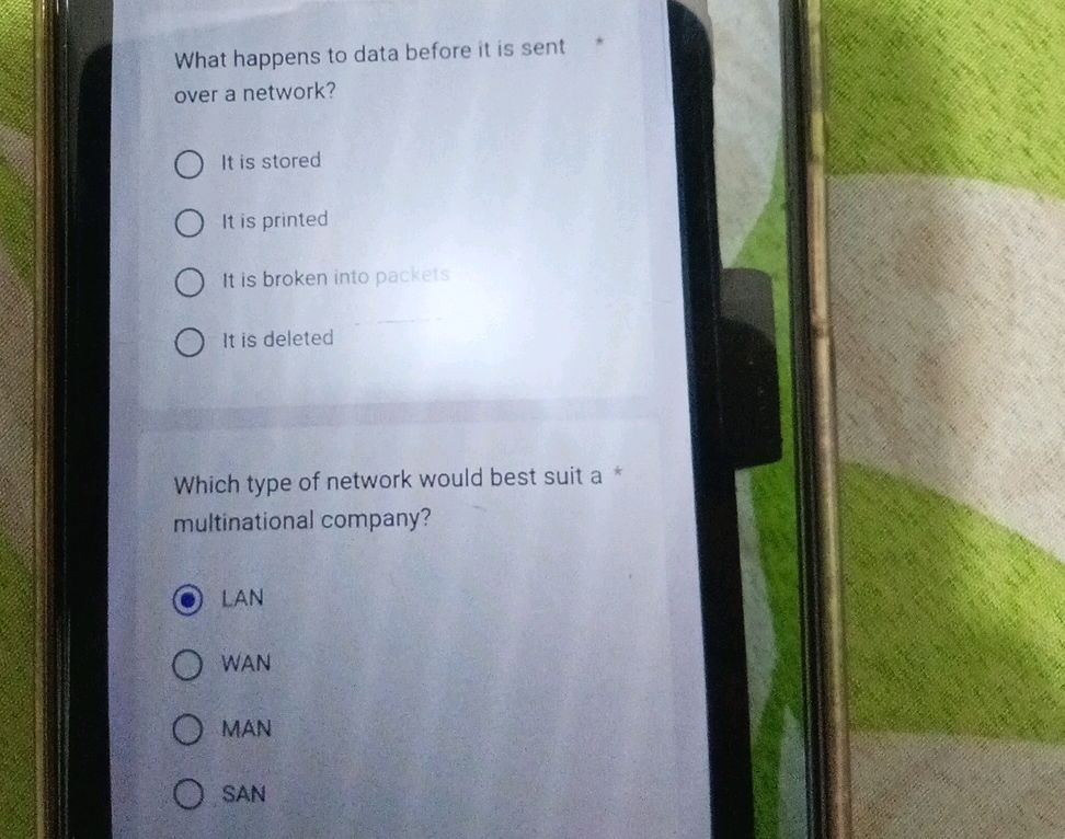 What happens to data before it is sent over