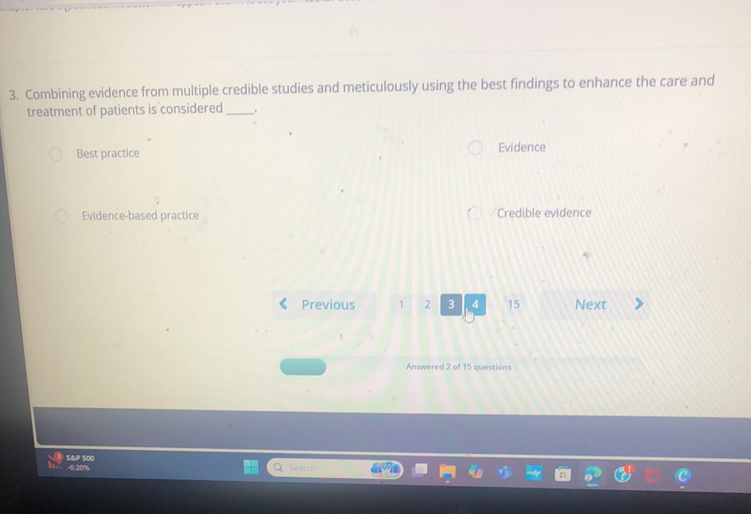 3. Combining evidence from multiple credible | StudyX