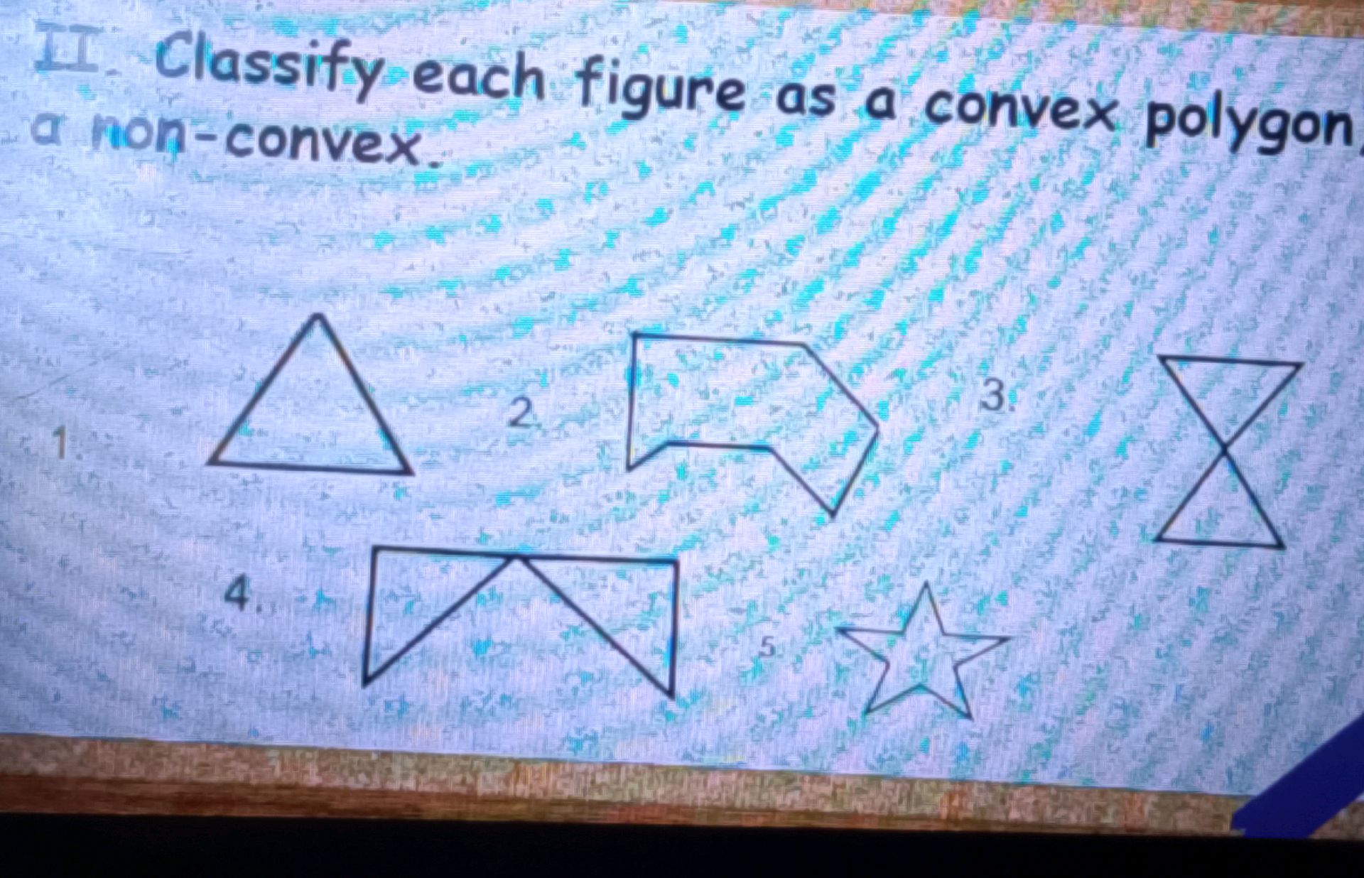 Classify each figure as a convex polygon or | StudyX
