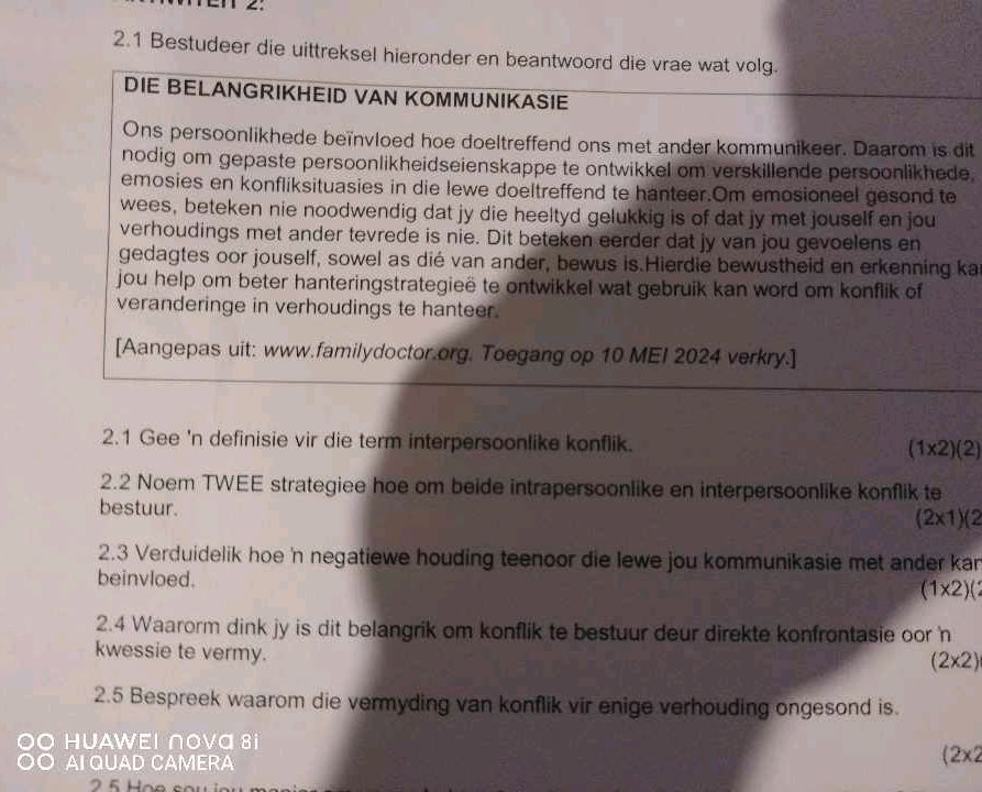 2.1 Gee 'n definisie vir die term | StudyX