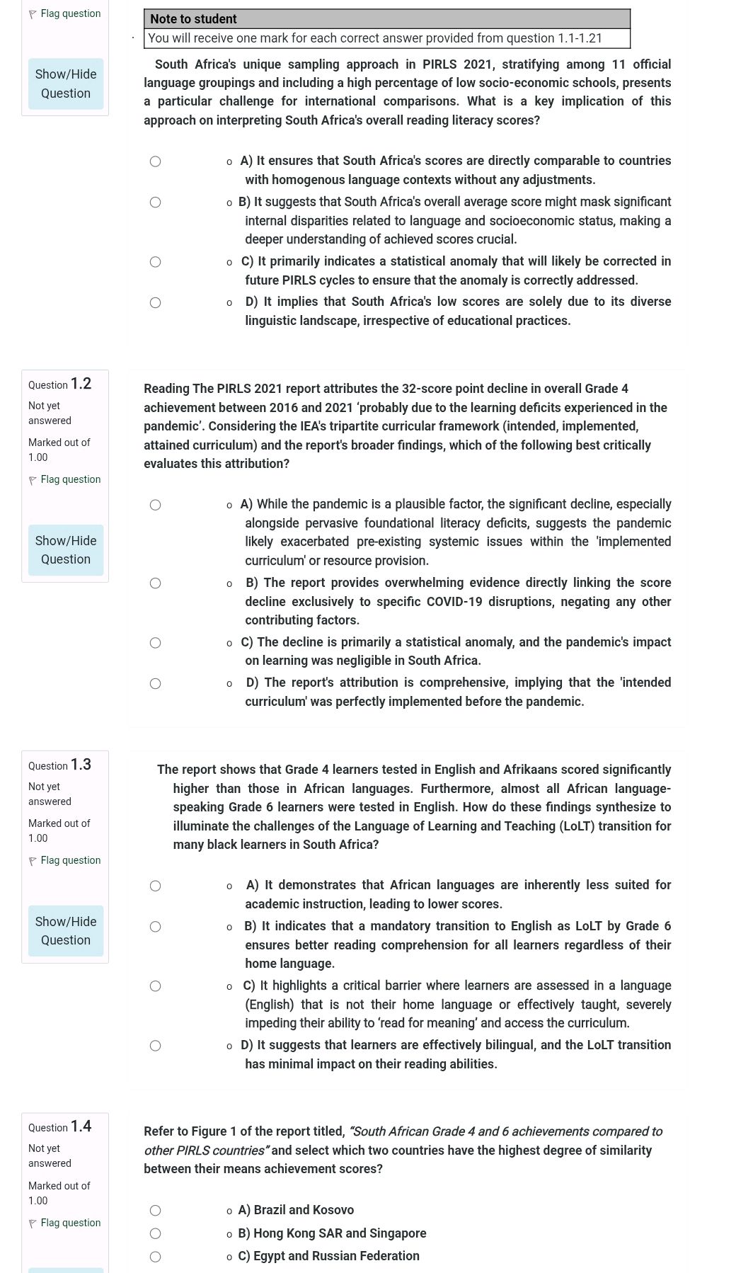 South Africa's unique sampling approach in | StudyX
