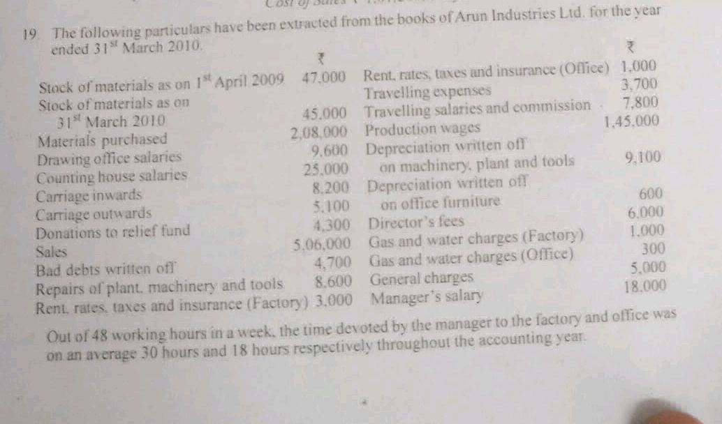 19. The following particulars have been | StudyX