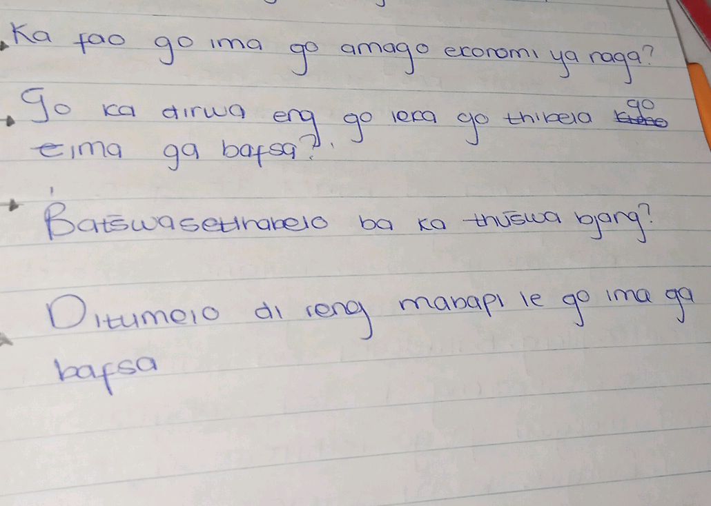 Ka fao go ima go amago economi ya naga? Go